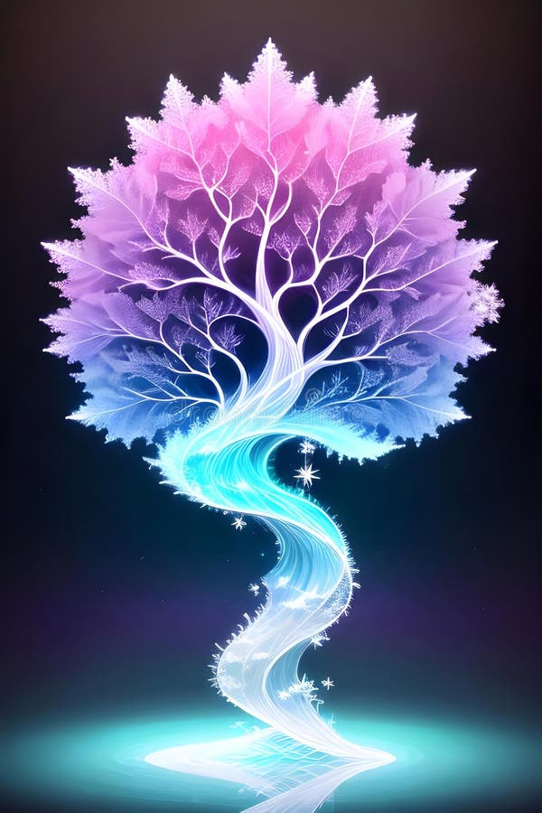 Mysterious glowing tree. stock photo. Image of abstract - 294195542