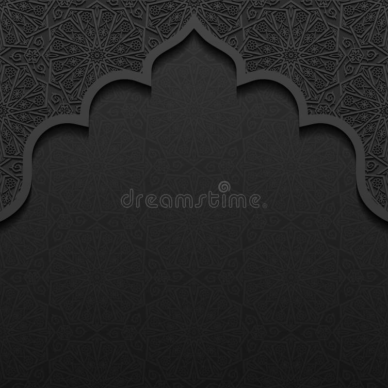Dark Background with Traditional Floral Ornament Stock Vector ...