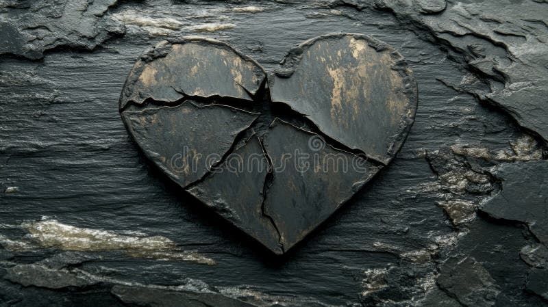 On a Dark Background, a Unique Black Heart Shape is Emblazoned ...
