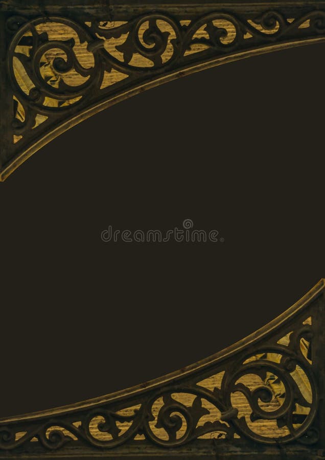 Dark Background with Vintage Iron Ornate Borders Stock Illustration ...