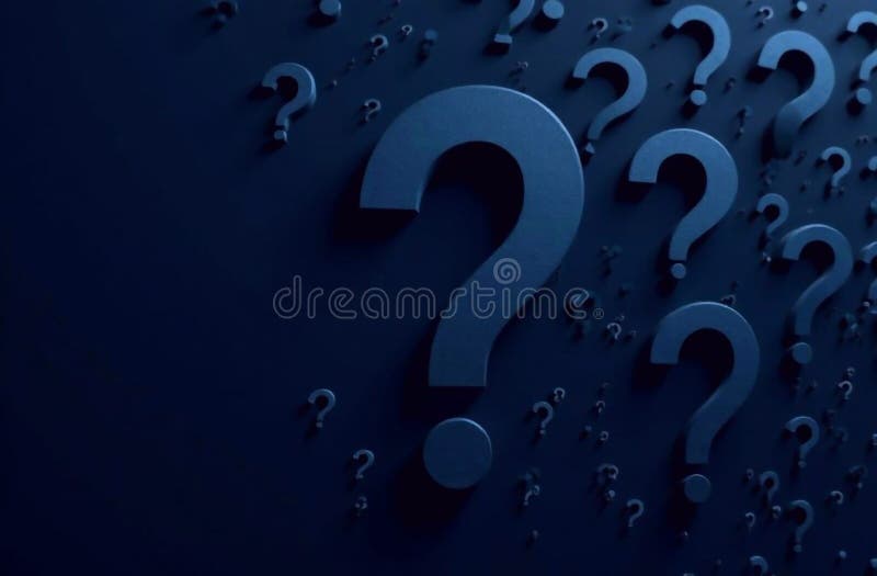 Dark Background with Volumetric Question Marks Stock Illustration ...