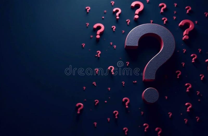 Dark Background with Volumetric Question Marks Stock Illustration ...