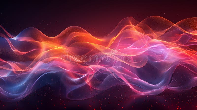 Dark Background with Warm Air Flow. Light Effect of Infrared Wind Waves ...