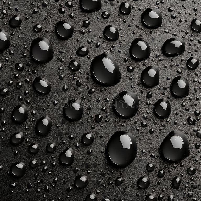 Dark Background Water Droplets Texture Abstract Black Shiny Water Drops ...