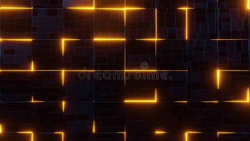 A Dark Background with Yellow Lines and Squares, Creating a Visually ...