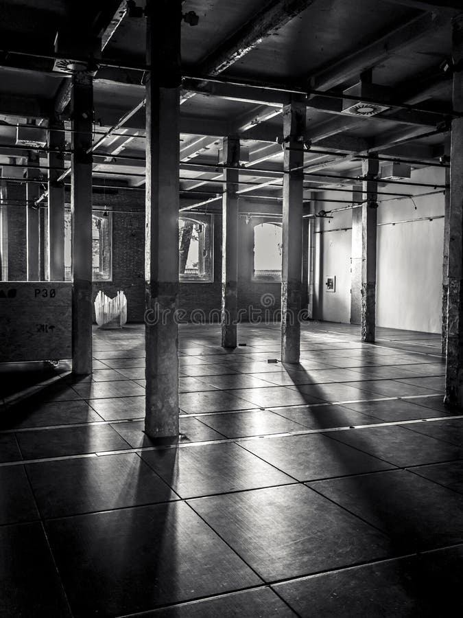 Dark Backlight Interior with Columns Stock Image - Image of dark ...