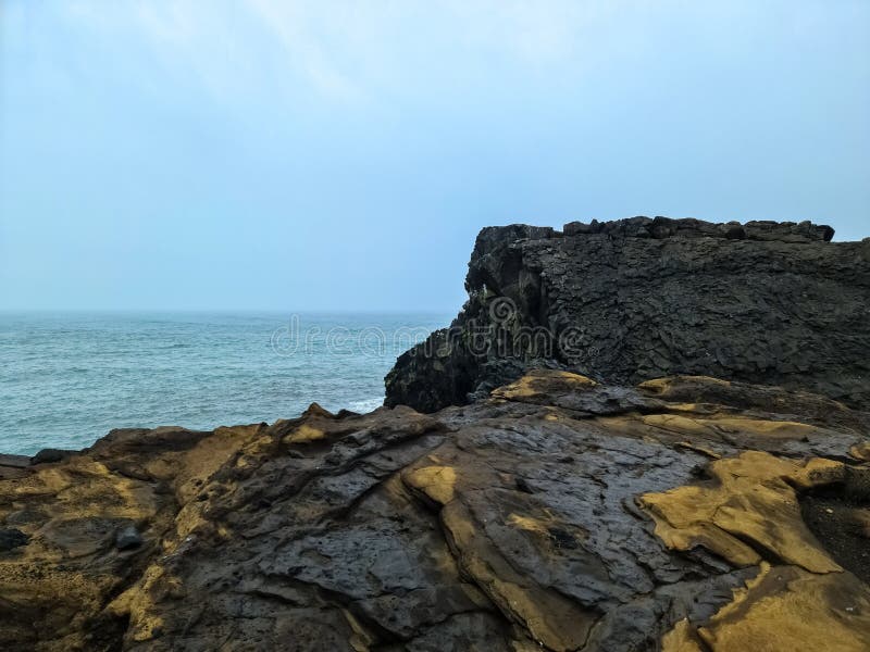Basalt Cliff Overlooking Ocean Iceland Stock Photos - Free & Royalty ...