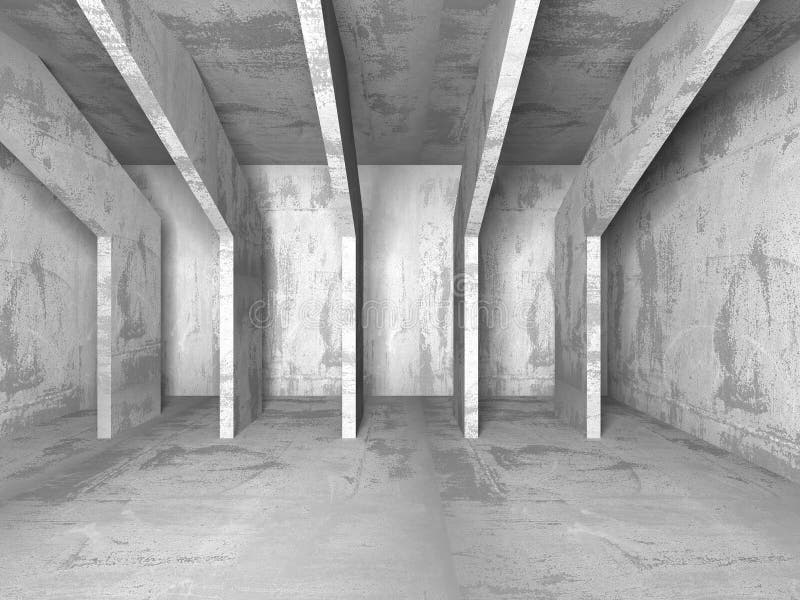 Dark Basement Empty Room Interior. Concrete Walls Stock Illustration ...