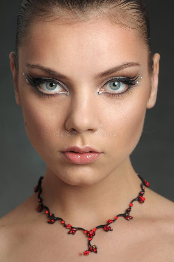 Dark beauty stock image. Image of hair, attractive, lips - 34374409