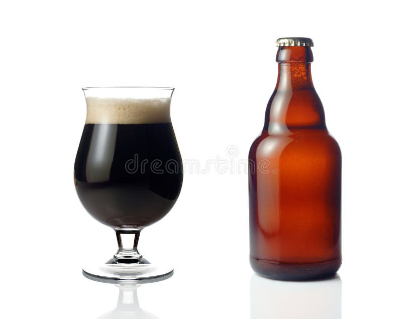 Dark beer stock image. Image of foam, drink, alcohol, bottle - 15433