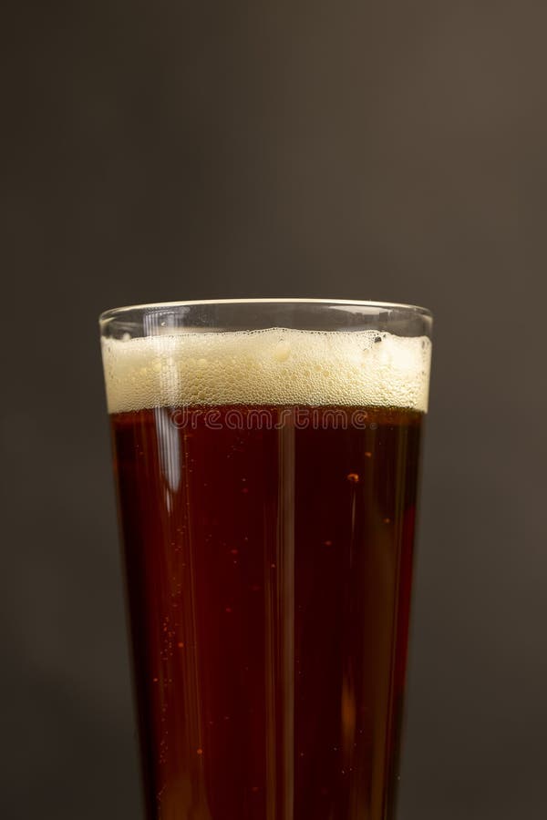 Dark Beer in a Glass Glass, Fresh Dark Alcoholic Beer Stock Image ...