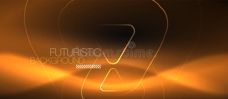 Dark Black Abstract Background with Neon Colors and Lines Stock Vector ...