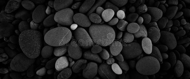 Dark Black Abstract Smooth Round Pebbles Sea Texture Background Stock ...