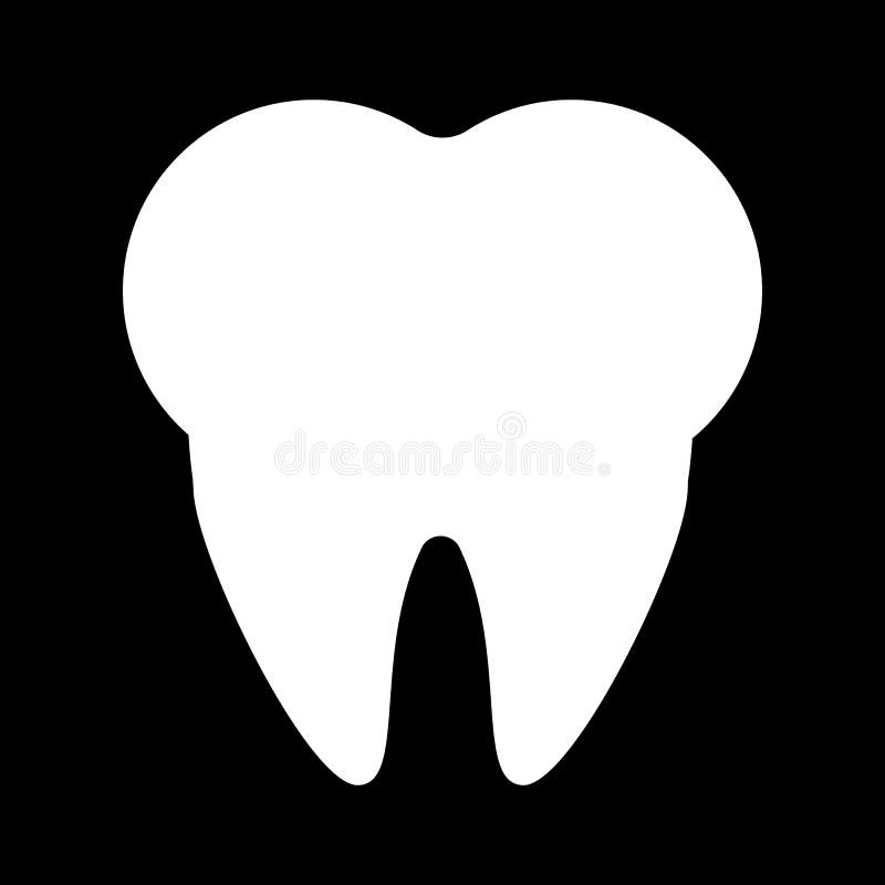 White Tooth Icon. Teeth Dentist Icon Flat Sign, Symbol. Vector ...
