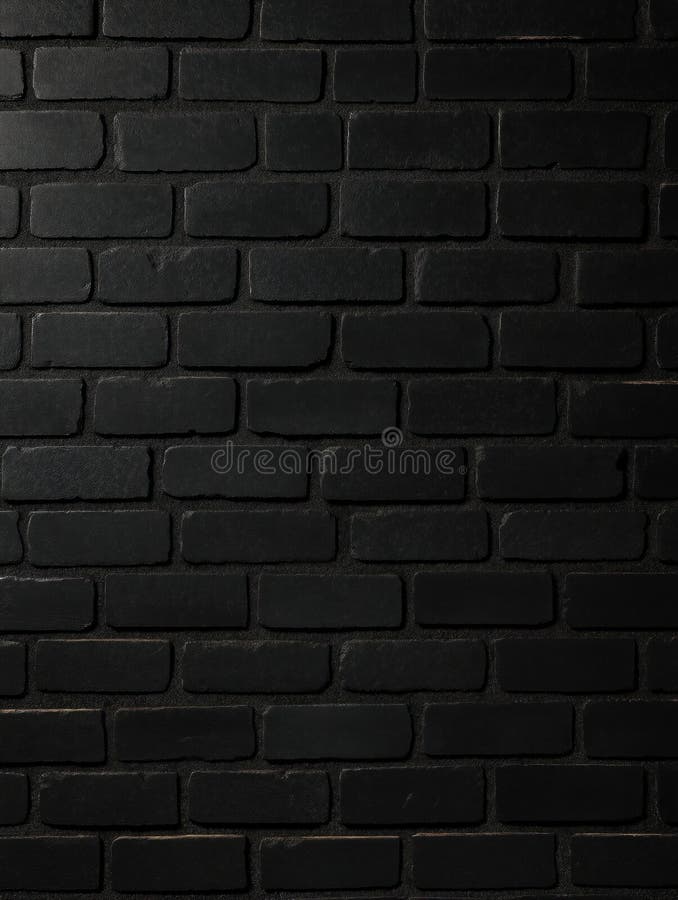 Dark Black Brick Wall Texture Background. Image Shows Seamless Pattern ...