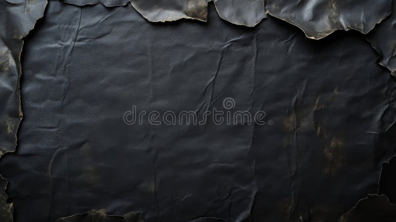 Dark Black Crumpled Paper Texture with Gold Glitter Stock Illustration ...
