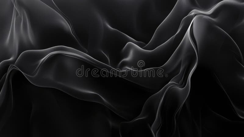 Dark Black Fabric Drape with Smooth Texture Stock Illustration ...
