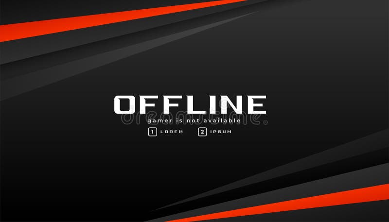 Dark Black Offline Web Screen Twitch Banner Design Stock Illustration ...