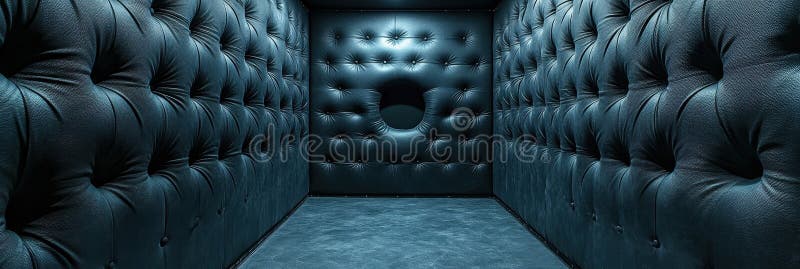 A Dark Black Padded Cell with Soft Cushioned Walls, Designed for ...