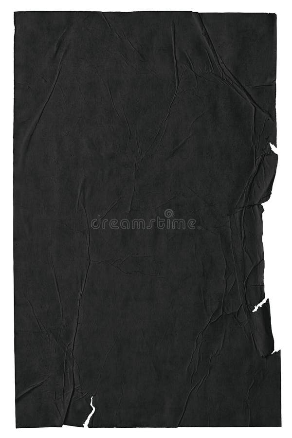 Dark Black Paper Texture with Copy Space. Isolated Cardboard Page ...