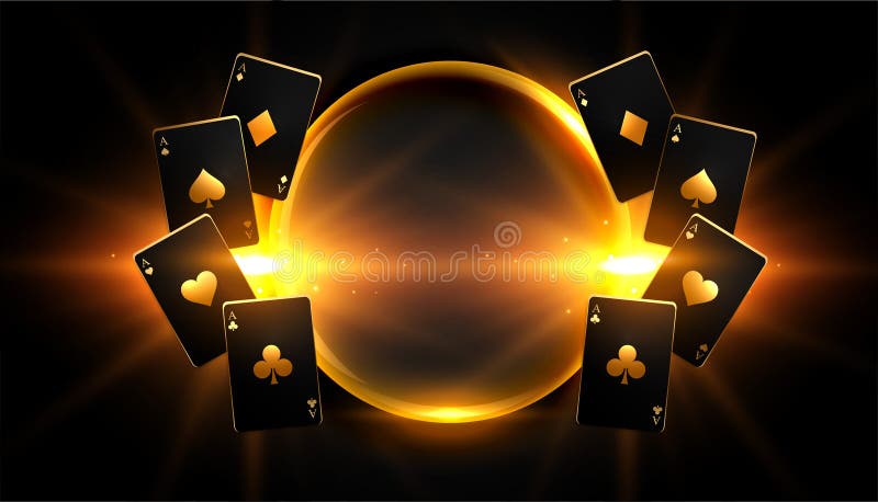 Dark Black Poker Ace Card Banner with Shiny Light Effect Stock Vector ...