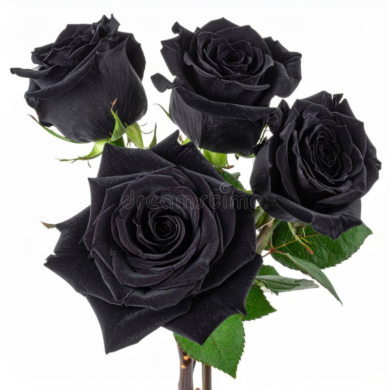 Dark Black Roses Close Up stock illustration. Illustration of still ...