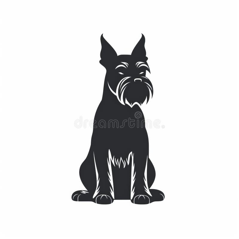 Schnauzer Logo: Dark Silver and Amber Glasses Illustration Stock ...