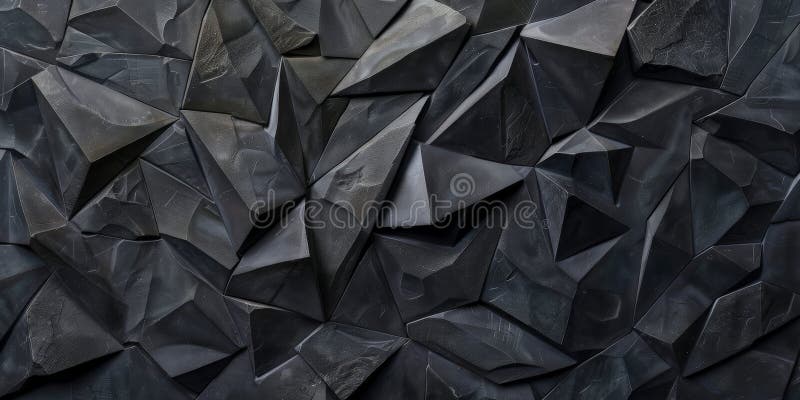 A Dark Black Textured Surface with a Series of Sharp, Angular Patterns ...