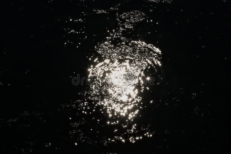 Dark Black Water Surface with Bight Sun Reflection Stock Image - Image ...
