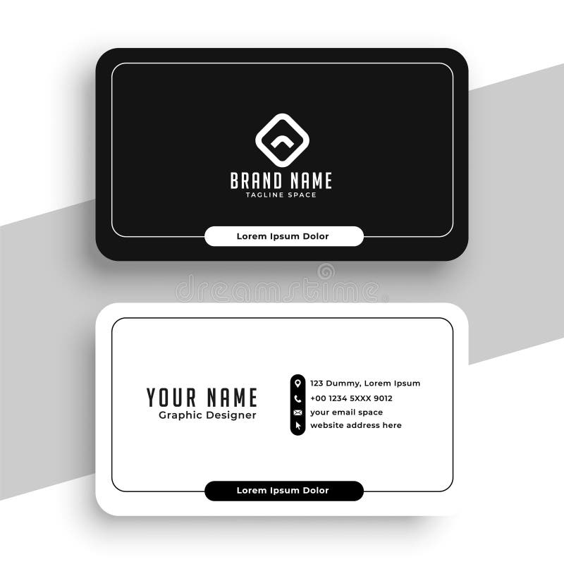 Dark Black and White Individual Visiting Card Template for Contact or ...