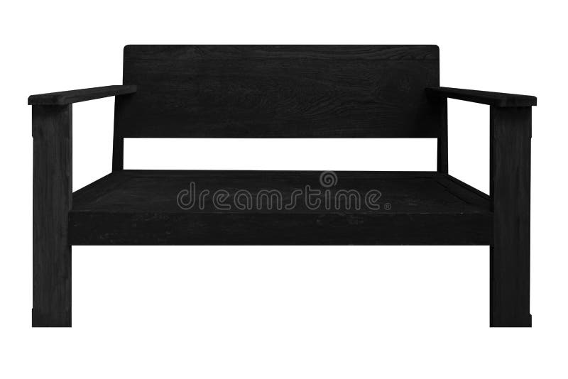 Black Wooden Bench Isolated on a White Background Stock Illustration ...