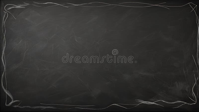 Dark Blackboard with White Chalk Border Design Stock Illustration ...