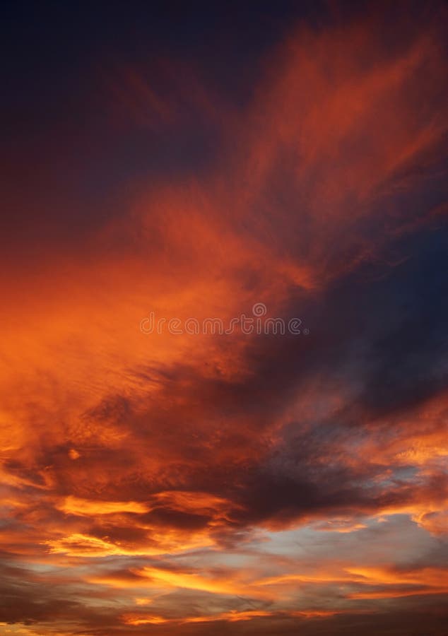 Dark Blood Red Sky Background. Dramatic Heavy Clouds with the Hint of ...