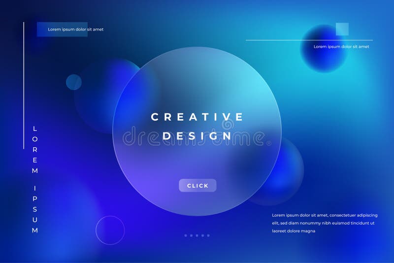 Dark Blue Color Morph Background Gradient with Circle Shape Glass ...