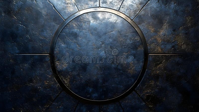 Dark Blue Abstract Background with Circular Frame Stock Illustration ...
