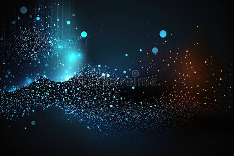 Dark Blue and Glow Particle Abstract Background Stock Illustration ...
