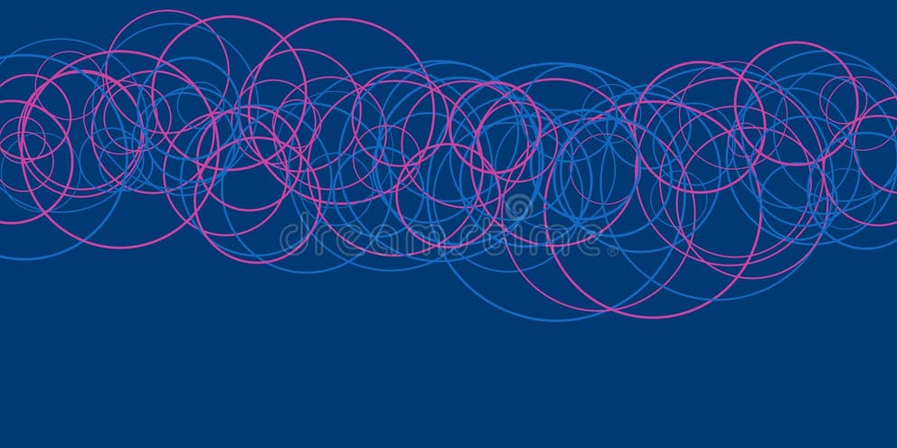 A Dark Blue Abstract Background Showcases Interconnected Circles ...