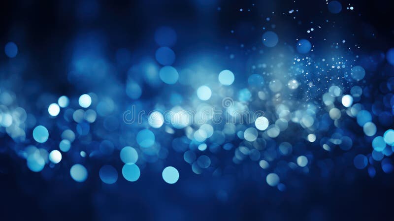 Dark Blue Abstract Bokeh Light. Defocused Background Stock Illustration ...
