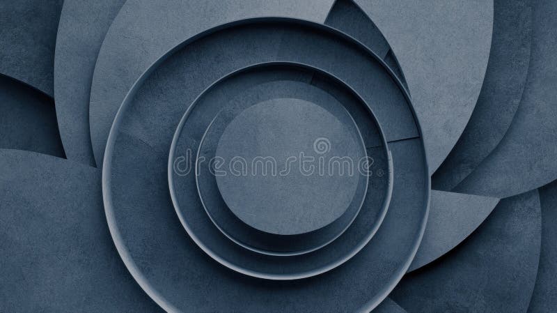 A Dark Blue Abstract Design with Overlapping Circles and Lines. Stock ...