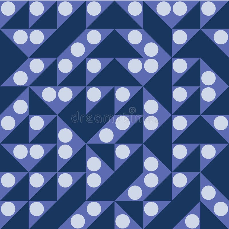 Dark Blue Abstract Geometric Background Repeat Pattern, Vector Stock ...