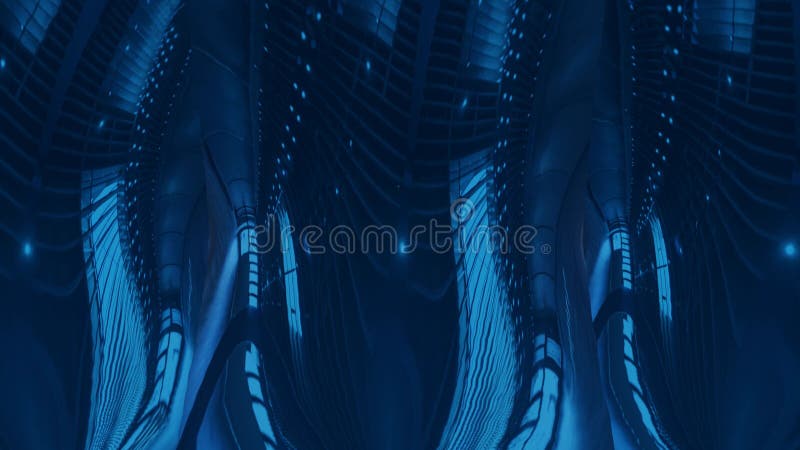 Dark Blue Abstract Object with Reflections Mooving in Space. Fantasy ...