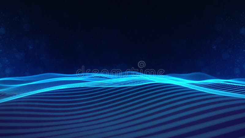Dark Blue Abstract Particle Waveform. Animation of Seamless Loop Stock Footage - Video of water ...