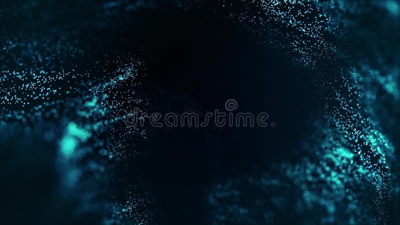 Dark Blue Abstract Particles, Defocused Bokeh Seamless Loop Stock ...