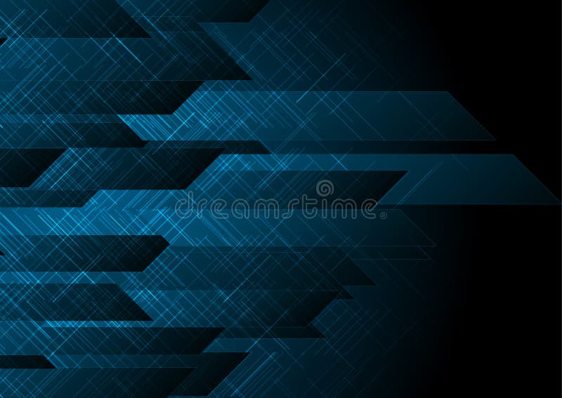 Dark Blue Abstract Technology Geometric Background Stock Vector ...