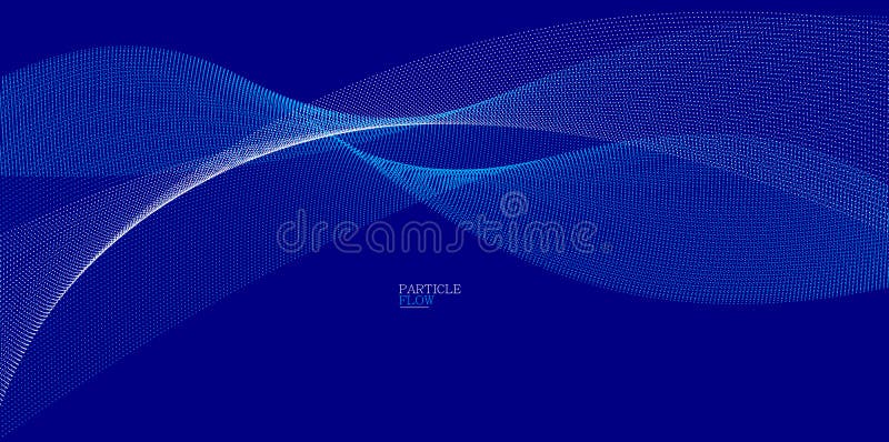 Dark Blue Airy Particles Flow Vector Design, Abstract Background with ...