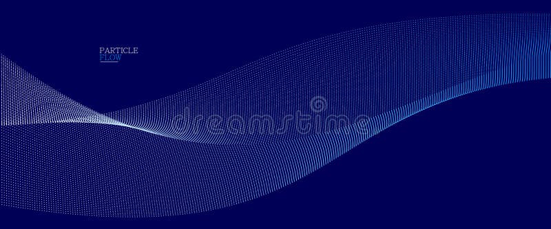 Dark Blue Airy Particles Flow Vector Design, Abstract Background with ...