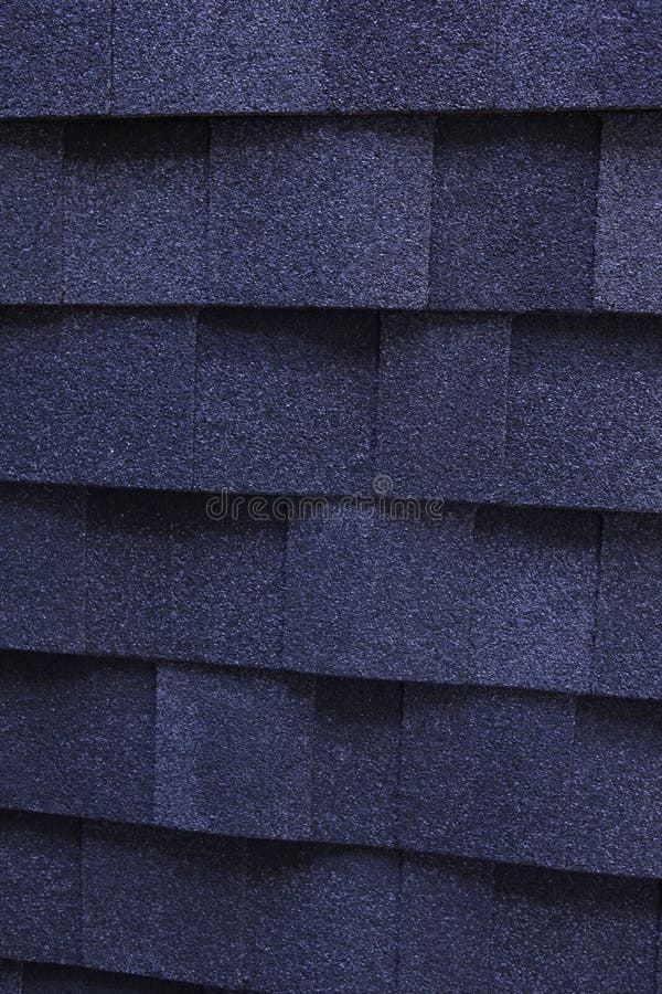A Dark Blue Architectural Asphalt Roofing Shingles Background. a Close ...