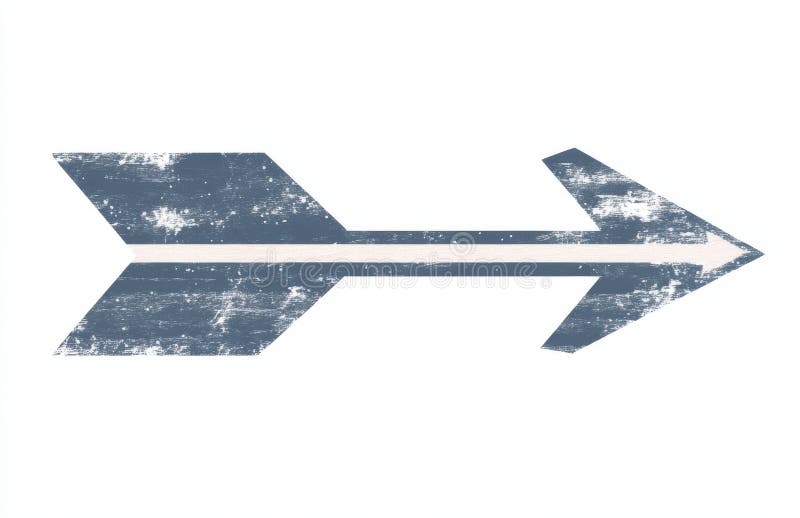 A Dark Blue Arrow Featuring Rough Edges is Depicted on a White ...