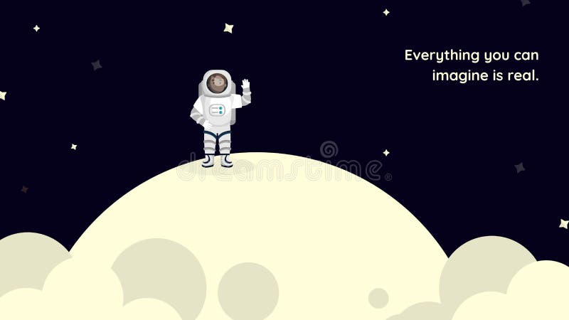 Dark Blue Astronaut Motivational Desktop Wallpaper Stock Illustration ...