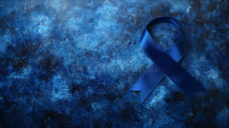 Dark Blue Awareness Ribbon on Textured Background Stock Illustration ...